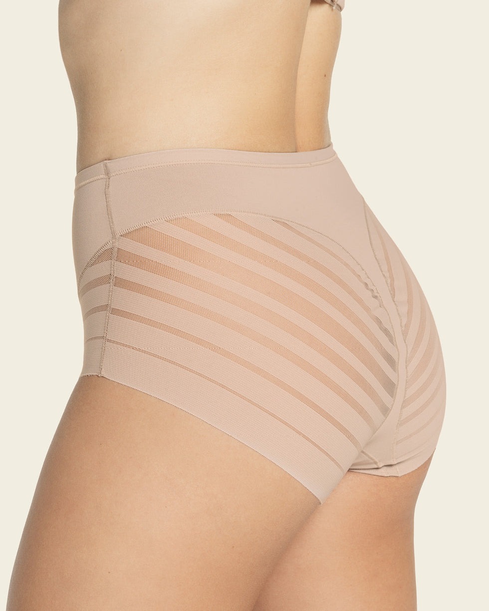 Leonisa Lace Stripe Undetectable Clasic Shaper Panty Uplift Intimate